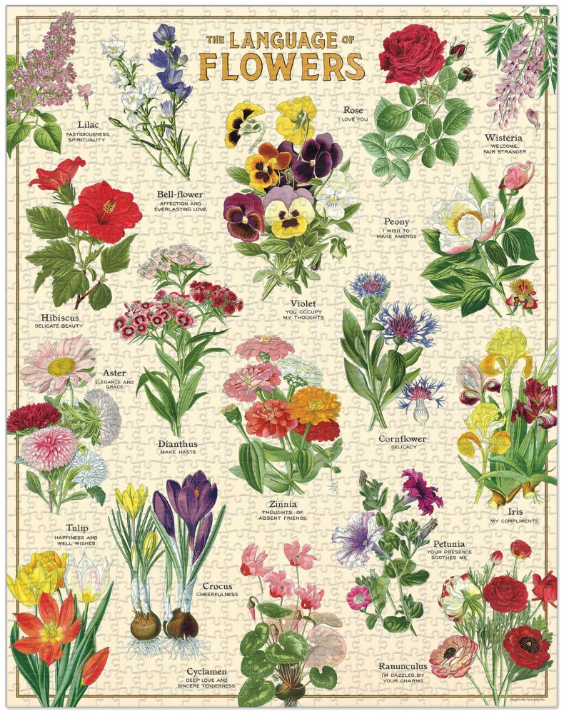 Cavallini Language of Flowers 1000 Piece Puzzle | My Country Escape ...