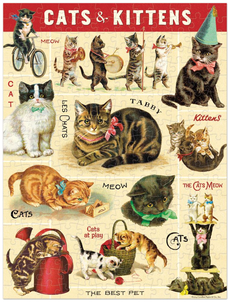 Cavallini Vintage Cats Mini Puzzle 240 Pieces | My Country Escape ...